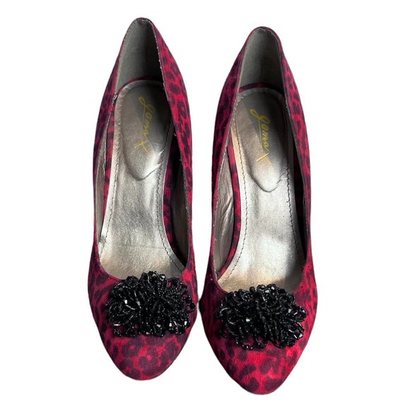 Jomax | Shoes | Jomax Cheetah Print Heels With Beaded Flower On Toe ...